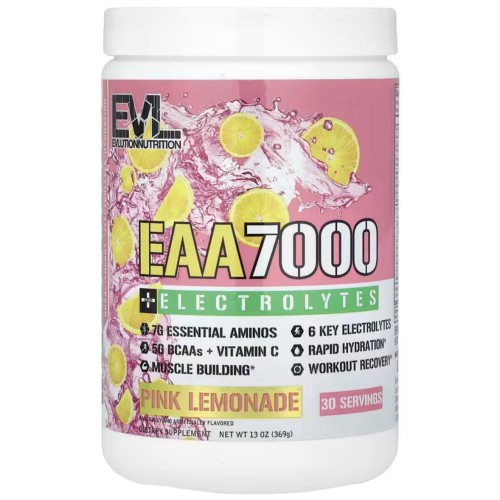 EVLution Nutrition, EAA 7000 + электролиты, розовый лимонад, 369 г (13 ...